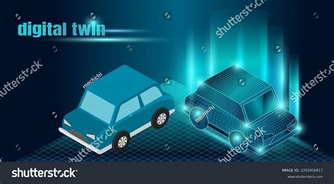 Concept Digital Twin Internet Things Iot Stock Vector Royalty Free Shutterstock