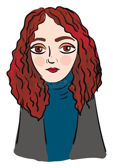 Una Bella Chica Con El Pelo Pintado En Un Vector Rojo O En Una