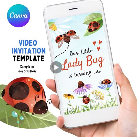 Editable Ladybug Invitation Ladybug Birthday Invitation Lady Bug