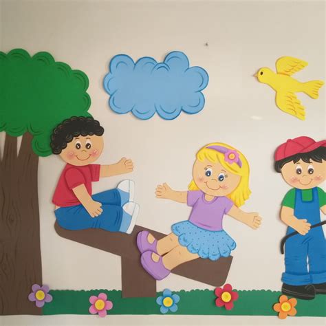 Dia das Crianças Painel de Eva Grande 3 Crianças Elo7