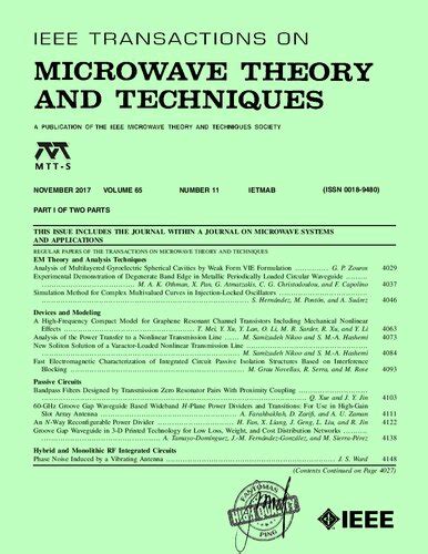 Ieee Mtt V065 I11a 2017 11 Microwave Theory And Techniques Ieee Microwave Theory And Tecnique