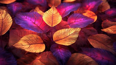 Generative Ai Unveiling The Intricate Patterns And Textures Beneath Nature S Leaves Stock