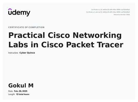 Cisco Packettracer Networking Udemy Onlinelearning Certification
