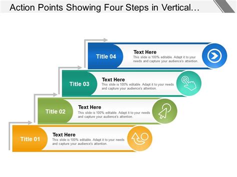 Action Points Showing Four Steps In Vertical Manner Powerpoint