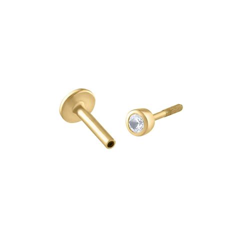 Threaded Screw Flat Back Earrings