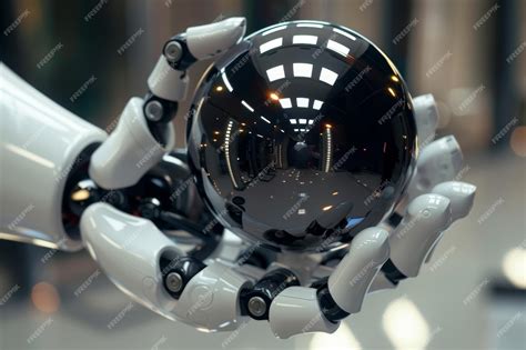 Futuristic Concept Featuring A Robotic Hand Grasping An Artificial