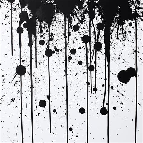 Abstract Black Ink Splash On White Background Modern Artistic Texture