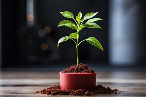 Uma muda de pimentão moruga scorpio que foi cultivada dentro de