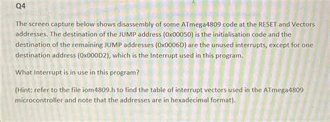 Solved Q4the Screen Capture Below Shows Disassembly Of Some