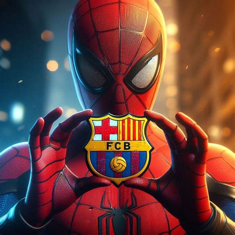Spiderman Barcelona Fussball Fc Barcalona Spiderman