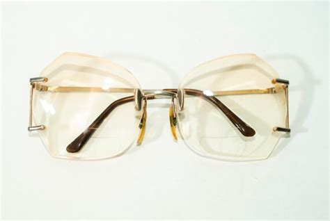 Custom Made 1970s Womens Frames Angled Cut Glass Gem