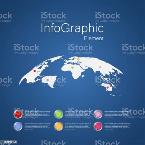 資訊圖設計與世界地圖元素 商業概念 用於工作介紹 網站 年度報告向量圖形及更多單字詞圖片 單字詞 地圖 世界地圖 Istock