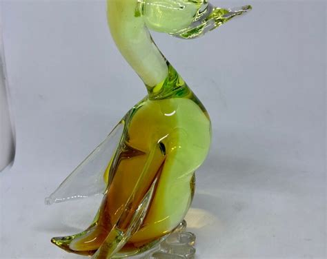 Murano Uranium Glass Duck Etsy