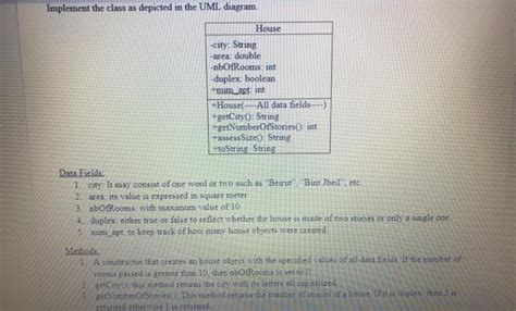 Solved Implement The Class As Depicted In The Uml Diagram