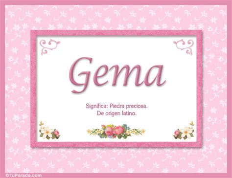 Gema Significado y origen tarjetas de Nombres Mujer Imágenes