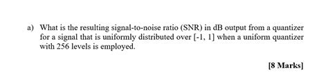 Solved What Is The Resulting Signal To Noise Ratio SNR In Chegg