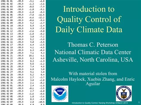Ppt Introduction To Quality Control Of Daily Climate Data Powerpoint Presentation Id 9168336