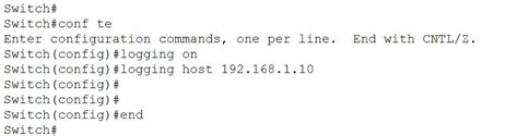 configurar syslog en switch y router