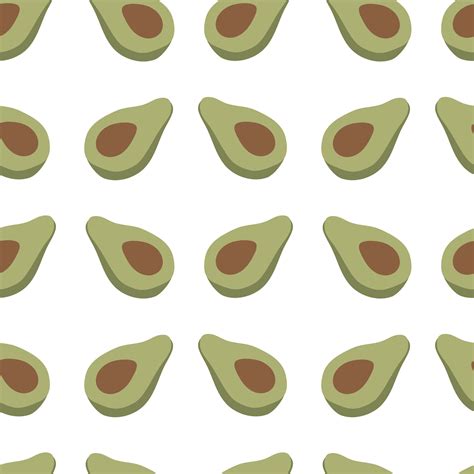 Seamless Avocado Pattern Green Vector Avocado For Packaging Wrapping