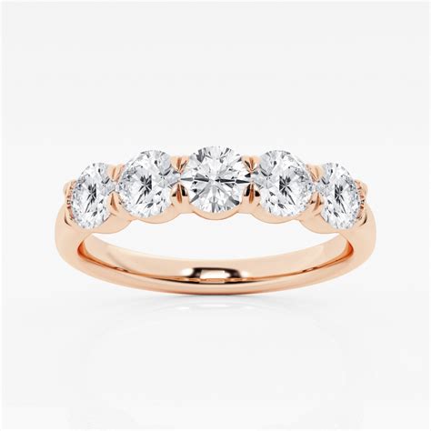 Ctw Round Lab Grown Diamond Five Stone Anniversary Band Grownbrilliance