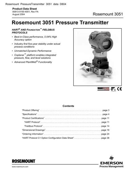 Rosemount 3051s Manual Stock Marion