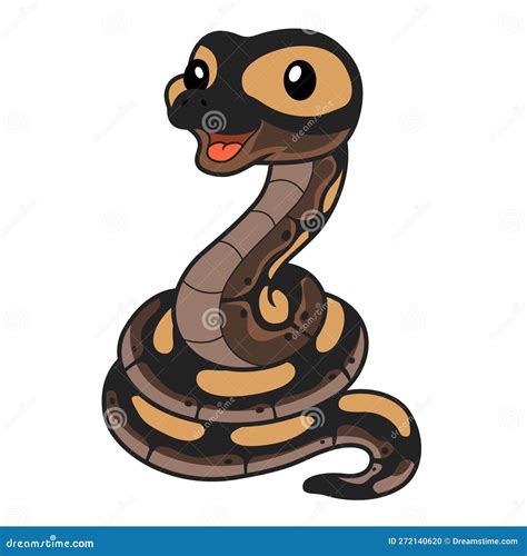 Cute Ghi Mojave Ball Python Cartoon Vector Illustration Cartoondealer
