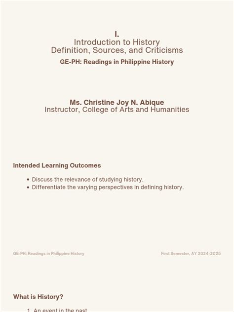 Ge Ph Readings In Philippine History Pdf Primary Sources