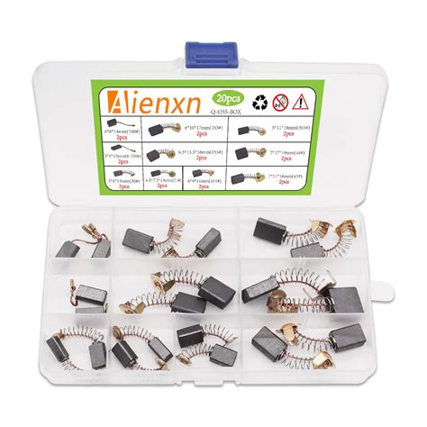 Aienxn 20pcs 10 Different Sizes Electric Motor Carbon Brushes Motor
