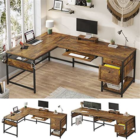 SEDETA 69 L Shaped Desk Reversible L Shape Computer Desk Or 2 Person