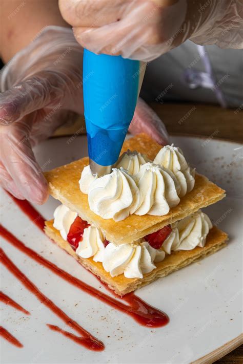 Premium Photo Strawberry Milfoy Millefeuille Mushroom Millefeuille