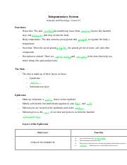 Integumentary System Guided Notes Pdf Integumentary System Anatomy And Physiology Lesson