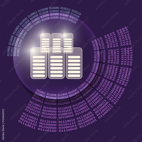 Violet Abstract Background And Binary Code And Data Storage Stock