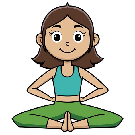 Cartoon Girl Practicing Yoga In Butterfly Pose Cute Illustration