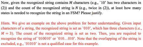 Solved Now Given The Recognized String Contains M