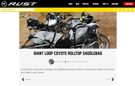 Giant Loop Coyote Saddlebag Review From Rust Sports Giant Loop