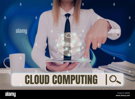 Hand Writing Sign Cloud Computing Business Showcase Use A Network Of Remote Servers Hosted On