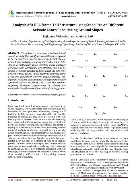 Analysis Of A Rcc Frame Tall Structure Using Staad Pro On Different Seismic Zones Considering