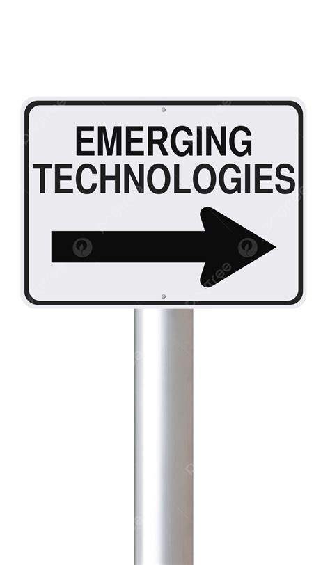 Emerging Technologies This Way Emerging Newest Isolated Road Sign