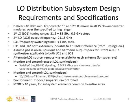 Lo Distribution Subsystem Wes Grammer Nrao March Eovsa
