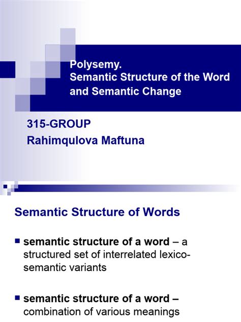 Polysemy Rahimqulova Maftuna Pdf Word Languages