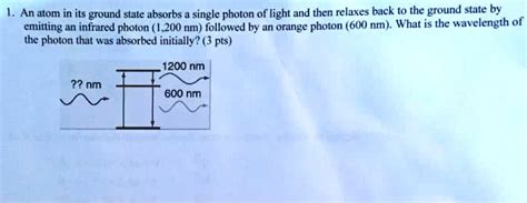Solved An Atom In Its Ground State Absorbs A Single Photon Of Light