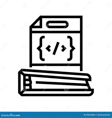 Software Documentation Technical Writer Line Icon Vector Illustration Stock Vector