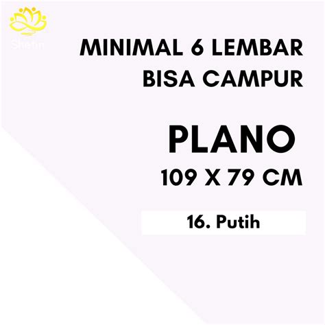 Jual Shetin Kertas Jasmine Plano Putih 230 Gsm Shopee Indonesia