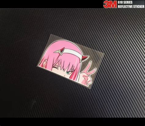 REFLECTIVE DARLING IN The Franxx Zero Two Senpai Peeking Anime JDM Sticker D34 EUR 7 24