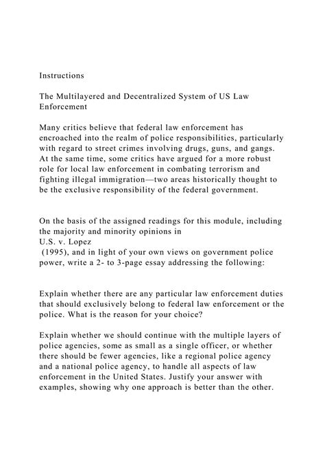 Instructionsthe Multilayered And Decentralized System Of Us Docx