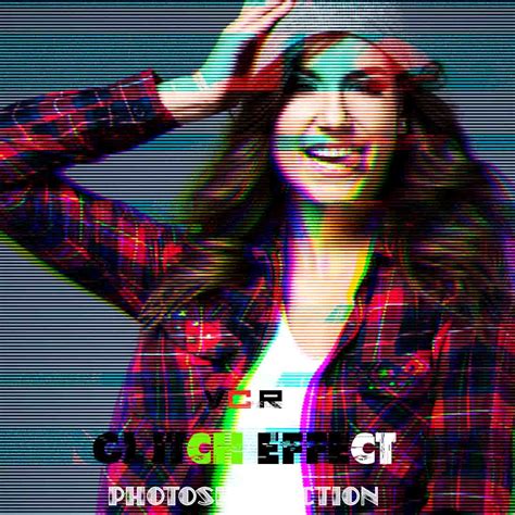 Vcr Glitch Effect Photoshop Action Masterbundles