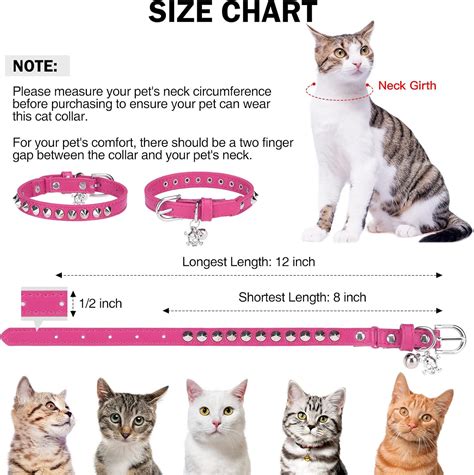 DILLYBUD Collares de cuero para gatos con campana y cinturón elástico de seguridad remaches