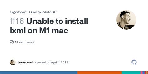 Unable To Install Lxml On M1 Mac · Issue 16 · Significant Gravitas