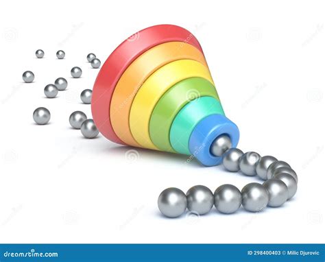 Chart Funnel Sorting Metal Balls 3D Stock Illustration Illustration
