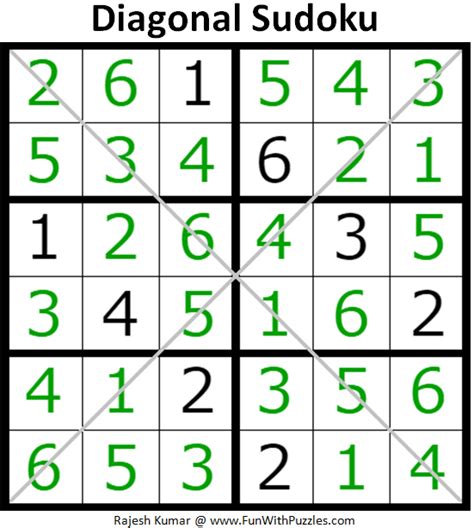 Free Printable Diagonal Sudoku Puzzles Billocanvas